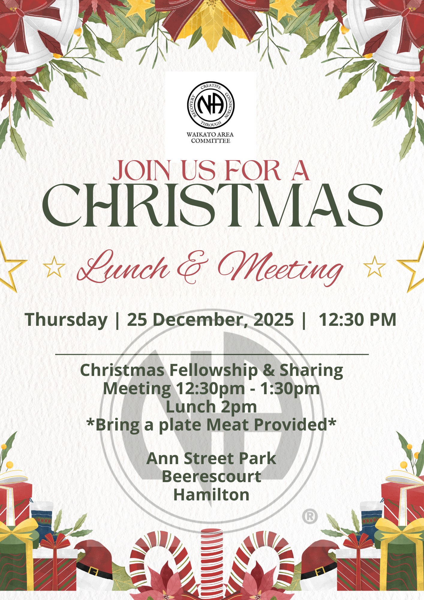 Christmas Lunch and meeting - Narcotics Anonymous